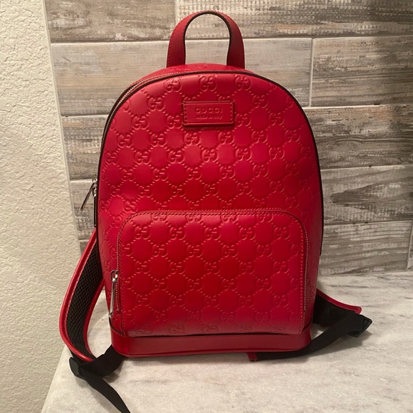 Gucci | Bags | Red Gucci Backpack | Poshmark